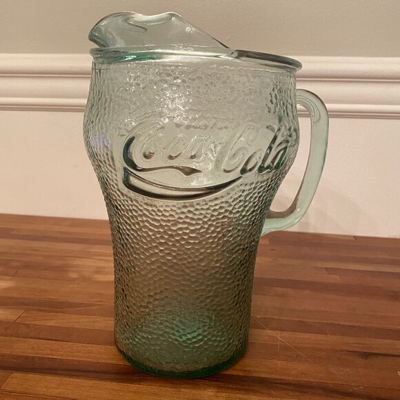 Indiana Glass | Dining | Coca Cola Pitcher Green Pebbled Glass 64oz ...
